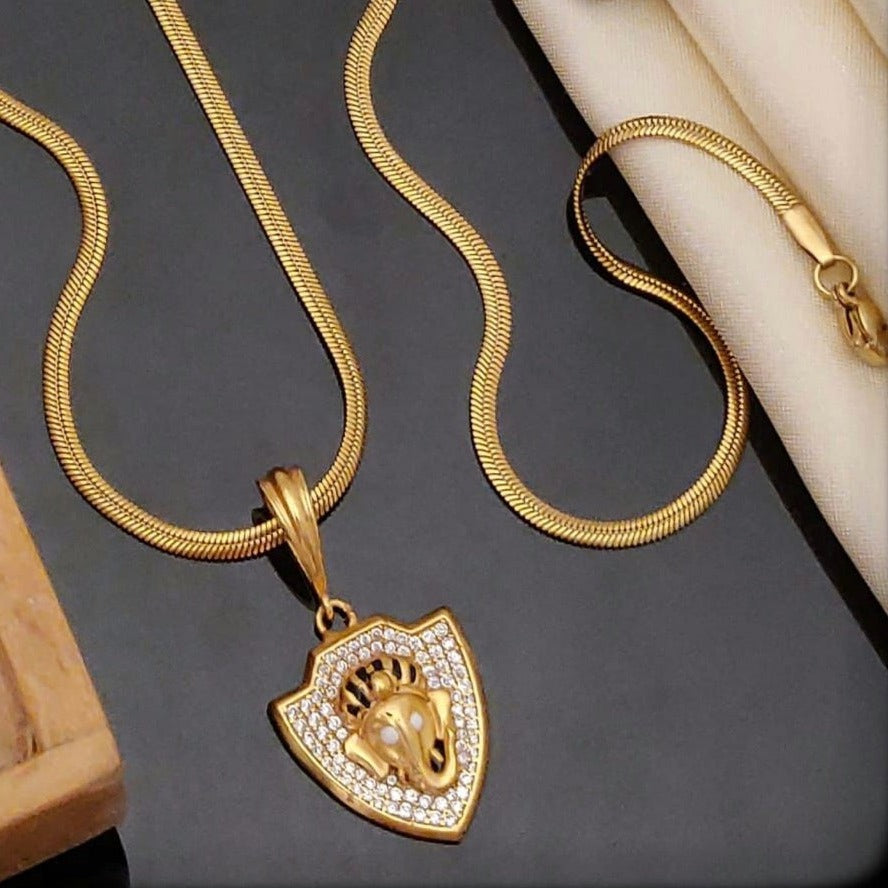 Bring Home Ganesh Gold Pendant & Chain – Shop Zuveri