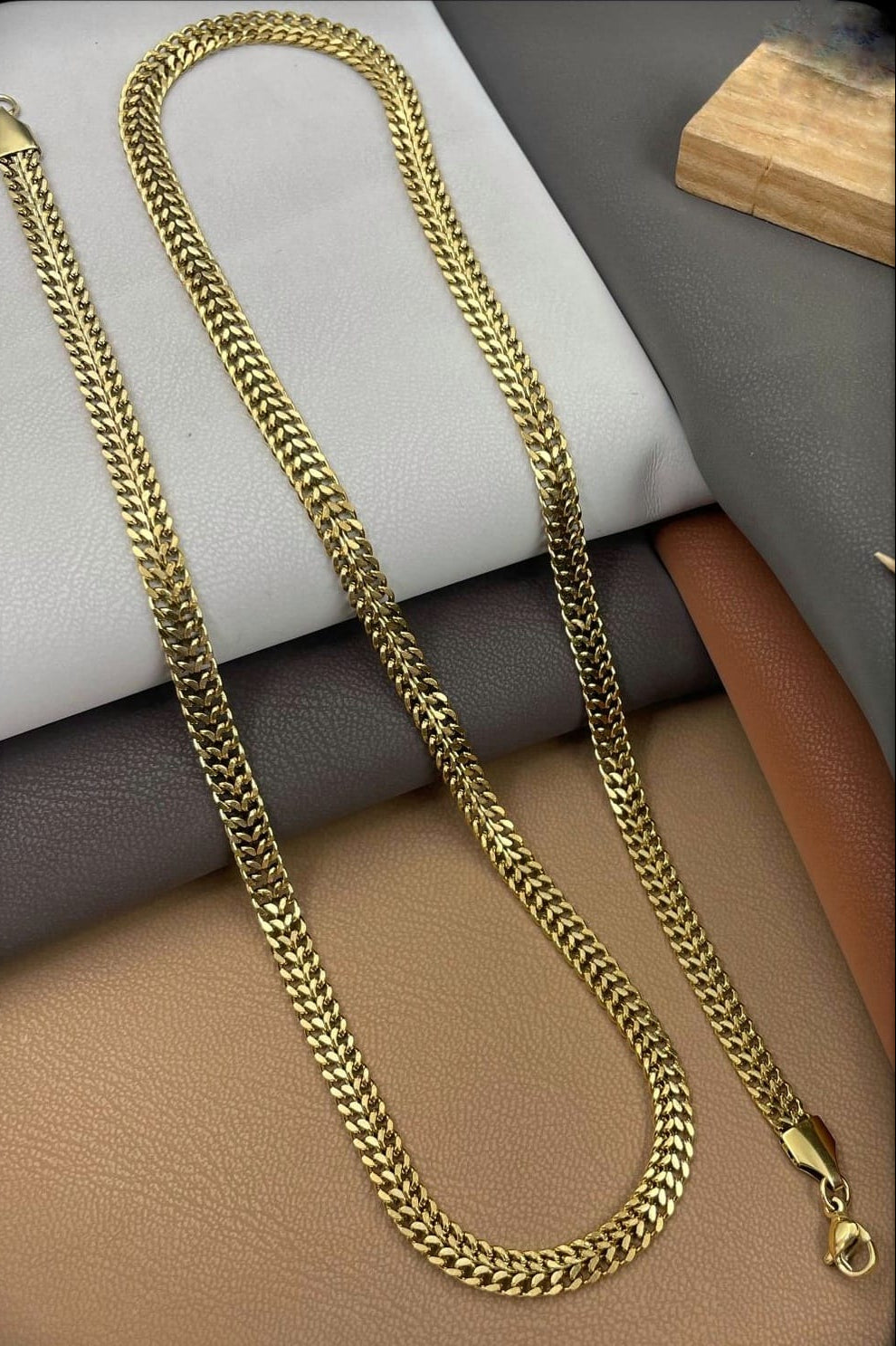 Square Link Gold Chain for Men – Sleek. Sharp. Yours.